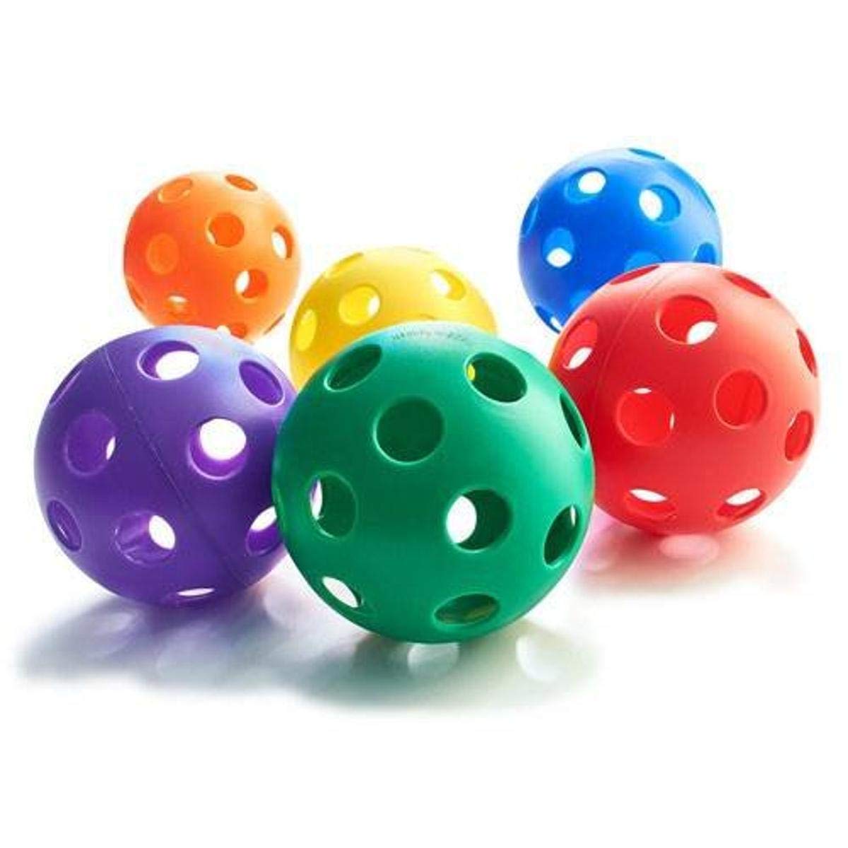 BSN Plastic Play Balls - Softball Size (Set of 6),Blue,Green,Orange,Purple,Red,White