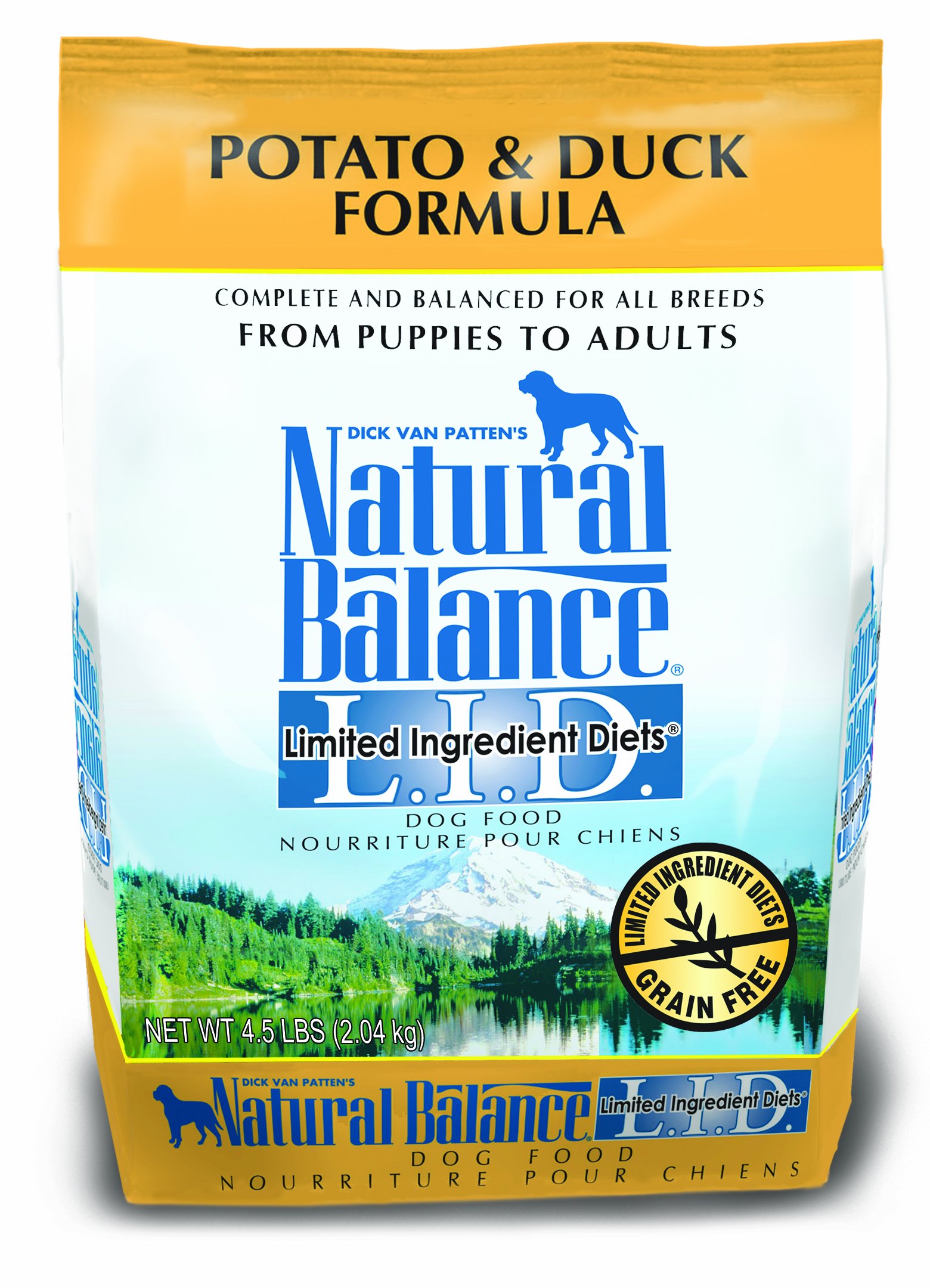 Natural Balance Limited Ingredient Diets Dry Dog Food, Grain Free, Potato And Duck Formula, 4.5-Pound