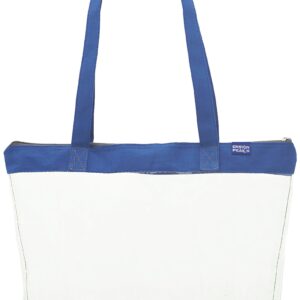 Clear Shoulder Tote with ZIPPER Closure, Royal