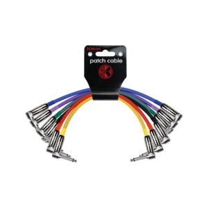 kirlin cable ip6-243pn-01 - 1 foot - right angle 1/4-inch plugs colored patch cable