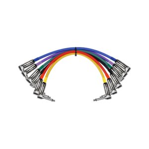 Kirlin Cable IP6-243PN-01 - 1 Foot - Right Angle 1/4-Inch Plugs Colored Patch Cable