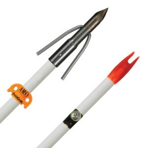 ams bowfishing chaos xl (extra long barb) complete arrow (white)