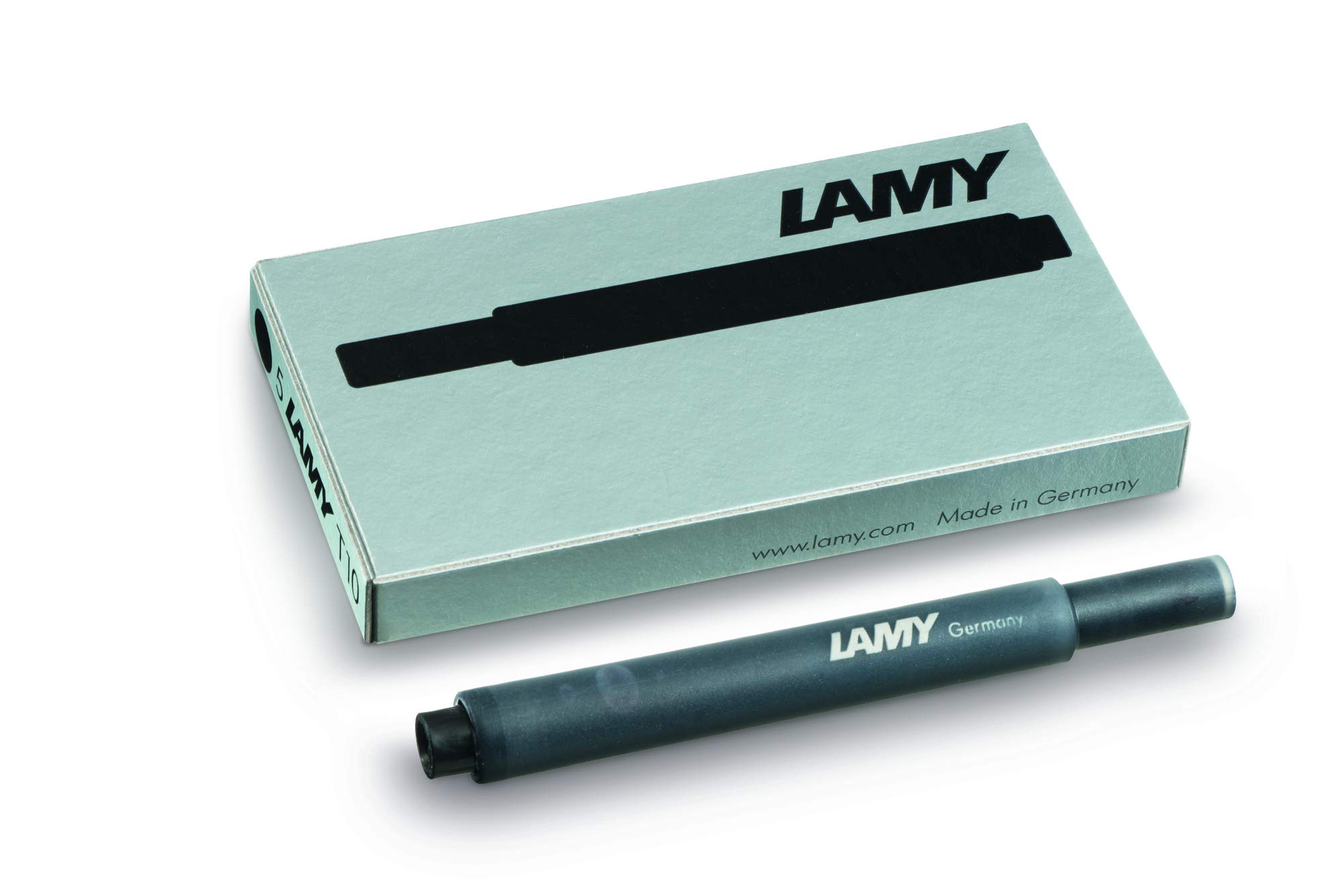 Lamy Safari Fountain Pen, Medium Nib + 5 Black Ink Cartridges (Blue)