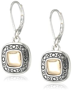 napier pattern balance two tone leverback drop earrings