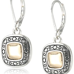 Napier Pattern Balance Two Tone Leverback Drop Earrings