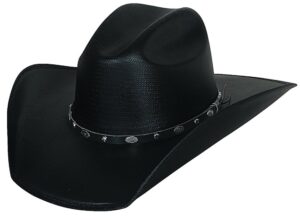 bullhide justin moore hank it - (50x) straw cowboy hat (6 7/8) black