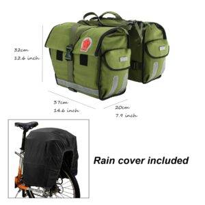 ArcEnCiel Bike Bag Bicycle Panniers Water-Resistant Large Capacity Rack Trunks Rear Seat Carrier Pack - Rain Cover Included