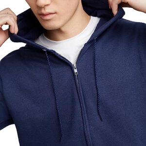 Hanes Men's Full-Zip Eco-Smart Hoodie, Navy, Large