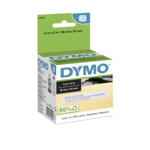 dymo lw return address labels, 3/4" x 2", white, self-adhesive, 2 rolls of 500 (30578)