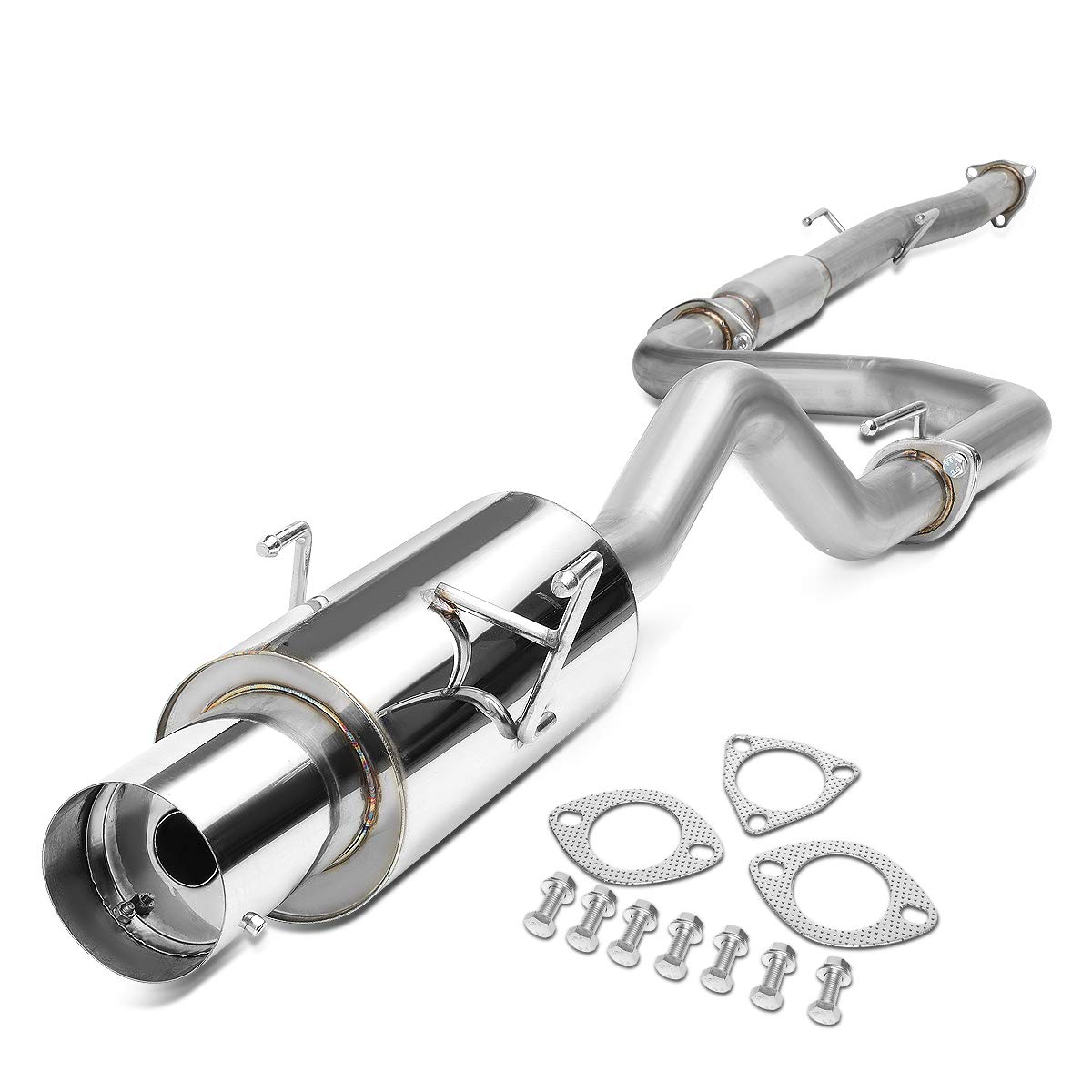 4 Inches Round Muffler Tip Catback Exhaust System Compatible with Acura Integra RS GS LS 4-Door Sedan 1994-2001, Stainless Steel