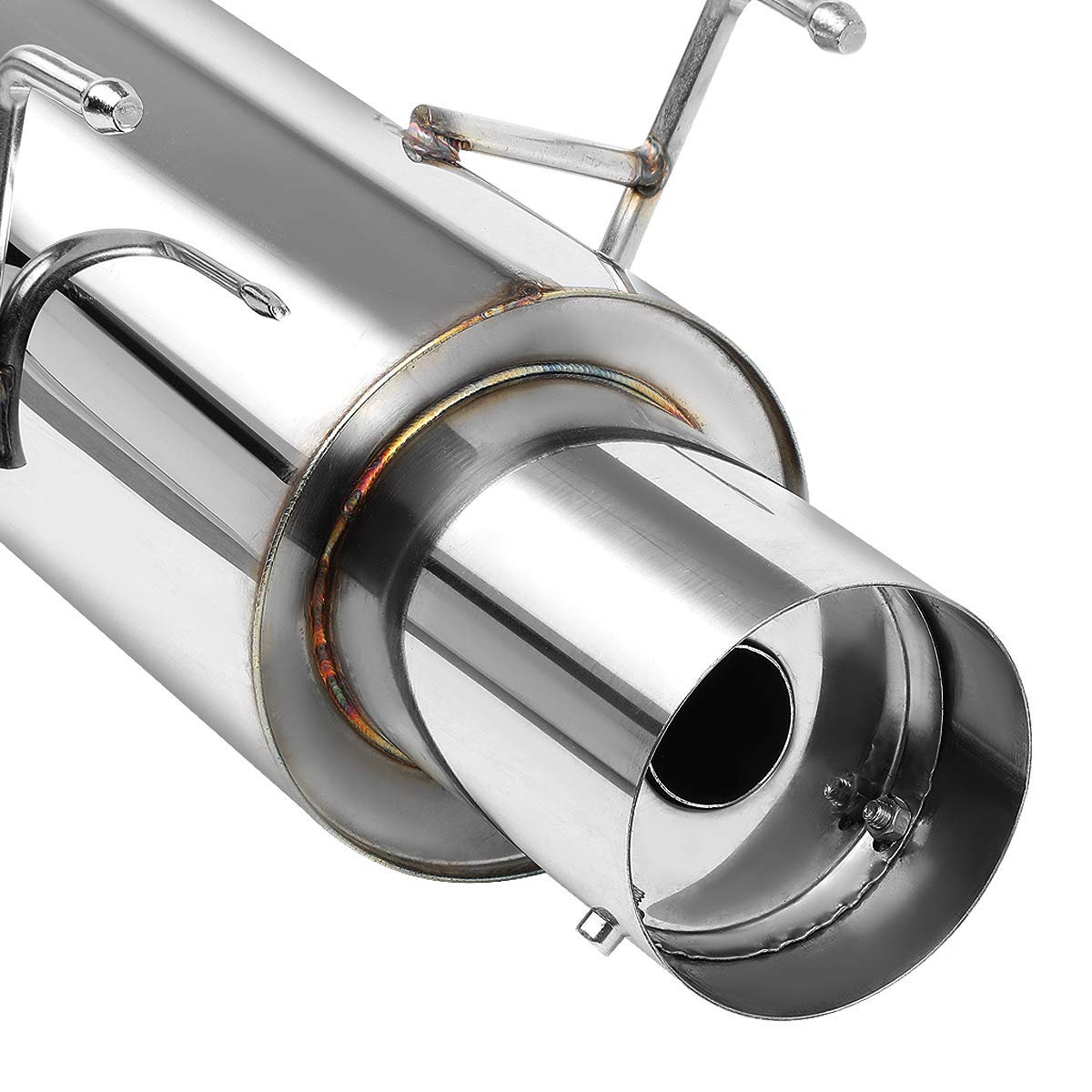 4 Inches Round Muffler Tip Catback Exhaust System Compatible with Acura Integra RS GS LS 4-Door Sedan 1994-2001, Stainless Steel