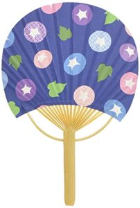 shikoku group fan, unisex, cool breeze postcard fan morning glory squeeze