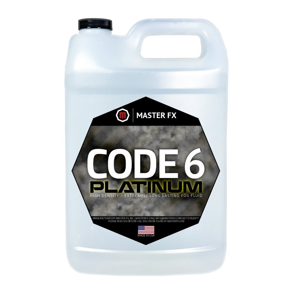 Code 6 Platinum ® - Extreme High Density - Extremely Long Lasting - HDF Organic Fog Machine Fluid, USA Made, Water Based - 1 Gallon