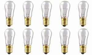 cec industries 6s6/12v bulb, s6 incandescent light bulb, 12v, 6w, e12 candelabra base (10-pack)