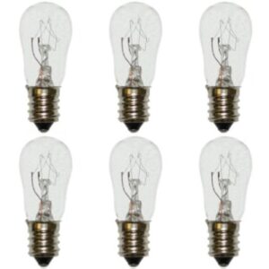 CEC Industries #3S-6/5 120V Bulbs, 120 V, 3 W, E12 Base, S-6 shape (Box of 10)