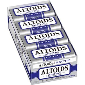 altoids arctic peppermint breath mints hard candy bulk, 1.2 oz tin (pack of 8)