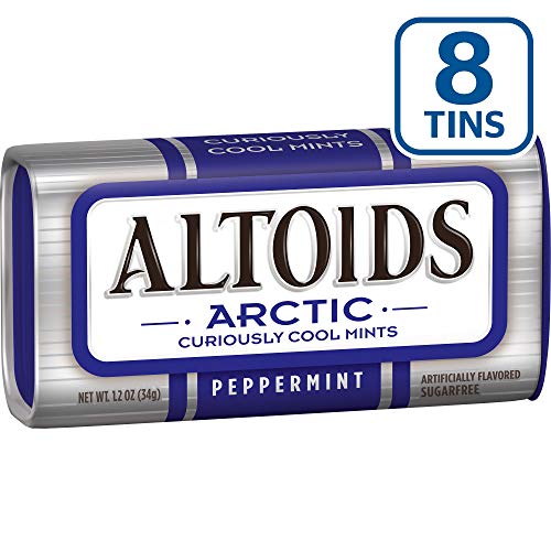 ALTOIDS Arctic Peppermint Breath Mints Hard Candy Bulk, 1.2 oz Tin (Pack of 8)