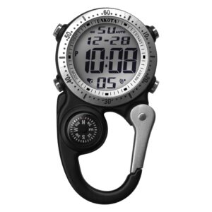 dakota digital backpacker clip watch, alarm, stopwatch, timer and dual time, outdoor gifts for men and women, tactical digital watch