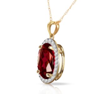 Galaxy Gold GG 14k 24" Solid Yellow Gold Necklace 7.93 ct Oval-shaped Ruby Diamonds Pendant