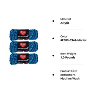 Red Heart E300-3944 Red Heart Super Saver Yarn - Macaw