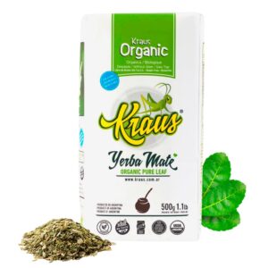 kraus organic yerba mate | pure leaf | unsmoked | authentic flavor | usda | 100% organic | 1.1 lb / 500 g / 17.6 oz