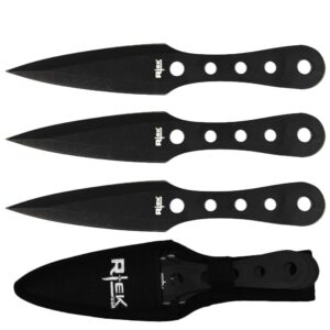 3 6.5" black jack the reaper combat tactical throwing hunting knives knife set