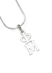 the collegiate standard phi mu sorority sterling silver lavaliere pendant