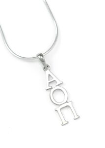 the collegiate standard alpha omicron pi sterling silver lavaliere with 18in chain