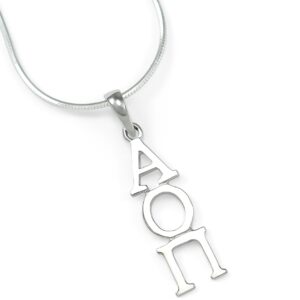 The Collegiate Standard Alpha Omicron Pi Sterling Silver Lavaliere with 18in Chain