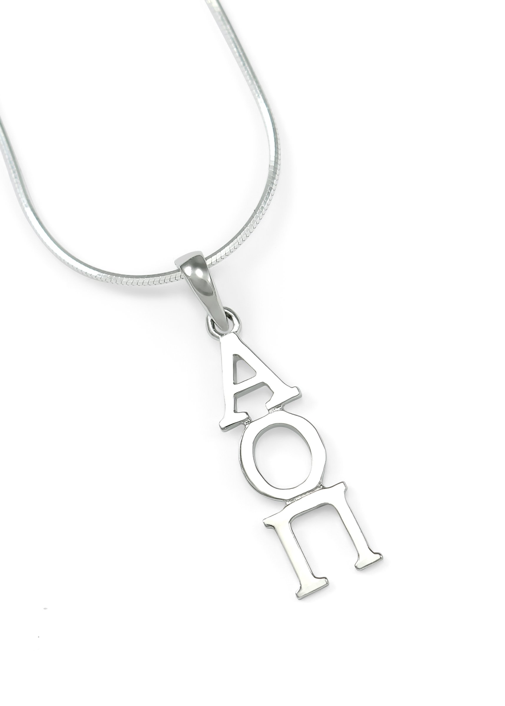 The Collegiate Standard Alpha Omicron Pi Sterling Silver Lavaliere with 18in Chain