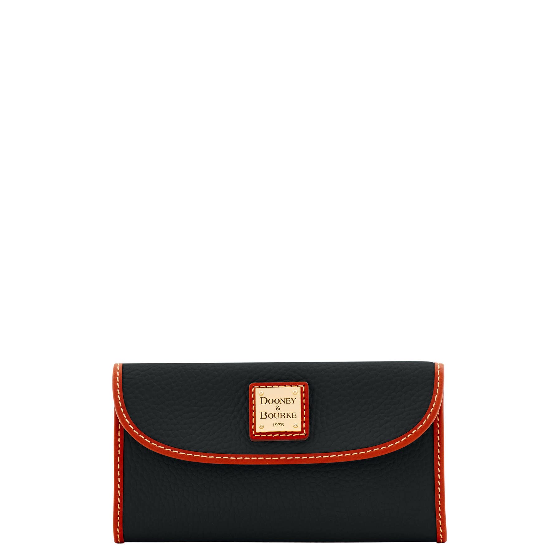 Dooney & Bourke Women's Continental Clutch in Pebble Grain Leather, Trifold Wallet with Multiple Card Holder, Black