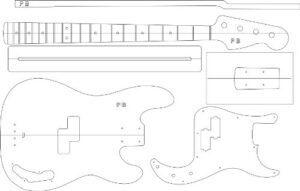 electric guitar routing template - p bass