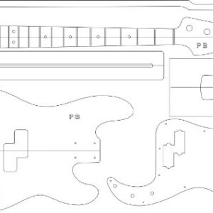 Electric Guitar Routing Template - P Bass