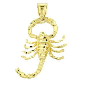 14k yellow gold stunning scorpio zodiac charm scorpion pendant