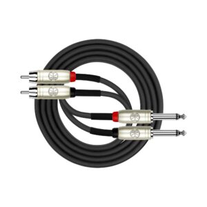 kirlin cable ap-403pr-06/bk - 6 feet - dual rca to dual 1/4-inch patch cable