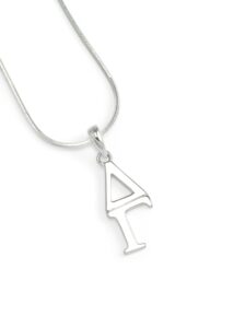 the collegiate standard delta gamma (ΔΓ) sorority sterling silver lavaliere necklace