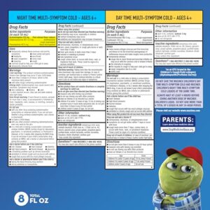 Mucinex Children's Day & Night Combo Pack, Kids Cold Medicine / Kids Cough Medicine, Daytime Cold Medicine & Night Time Cold and Flu Medicine, Mucinex Kids Medicine, Berry Flavor Liquid (2 X 4 Fl Oz)