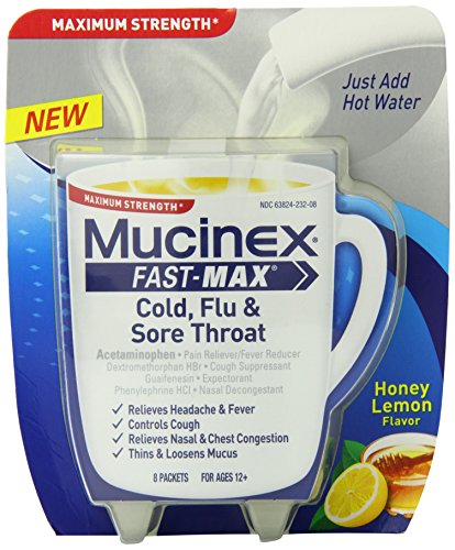 Mucinex Fast-Max Hot Drink, Cold Flu & Sore Throat-8 ct