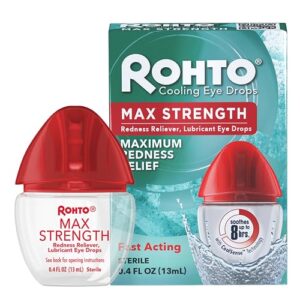 rohto max strength eye drops – lubricating and cooling relief for redness and dry eyes