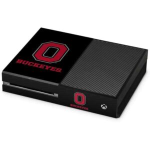 skinit decal gaming skin compatible with xbox one console - officially licensed ohio state university ohio state university design