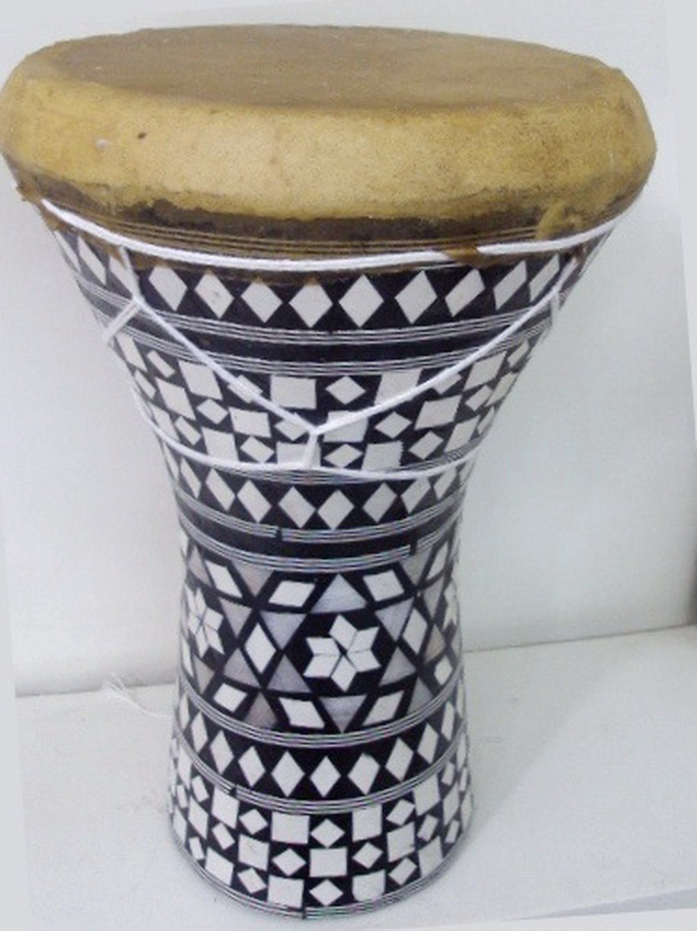 1PCS Large Egyptian Wooden Tabla Drum Doumbek Goat Skin Inlaid Handmade 11"