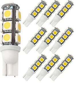 sago 10 pack, wedge t10-t5 1w bulb 360deg led extra bright for malibu 12v dc landscape light-13 smd- pure white