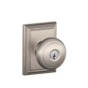 schlage f51a and 619 add andover knob with addison trim keyed entry lock, satin nickel