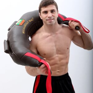 Bulgarian Bag Suples Original - Leather Size M(26lbs), Made by Suples, Including The Instructional Video from The Inventor Coach Ivan Ivanov (Wrestling, Fitness)