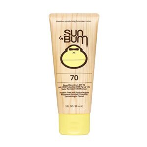 sun bum original spf 70 sunscreen lotion | vegan and hawaii 104 reef act compliant (octinoxate & oxybenzone free) broad spectrum moisturizing uva/uvb sunscreen with vitamin e | 3 oz