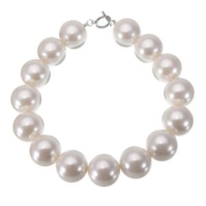 big pearl necklace choker statement ccb resin simulated pearl bib collar for women