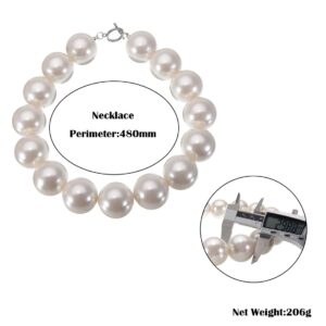 Big Pearl Necklace Choker Statement CCB Resin Simulated Pearl Bib Collar for Women