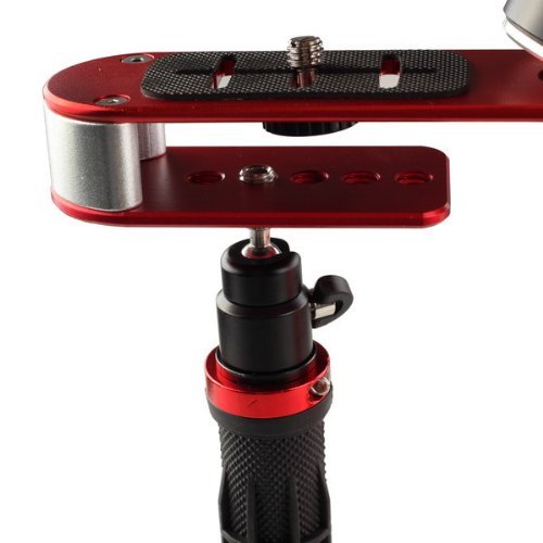 Roxant Pro Video Camera Stabilizer with Phone Clamp - Cameras up to 2.1lbs - Compatible with GoPro, Canon, Nikon & Smart Phones (Red)