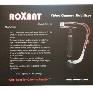 Roxant Pro Video Camera Stabilizer with Phone Clamp - Cameras up to 2.1lbs - Compatible with GoPro, Canon, Nikon & Smart Phones (Red)