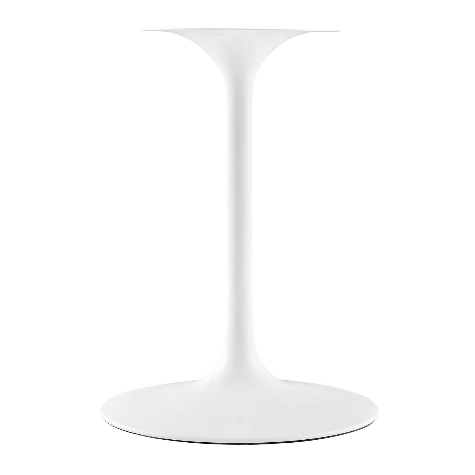 Modway Lippa 36" Mid-Century Dining Table with Round Artificial Marble Top in White